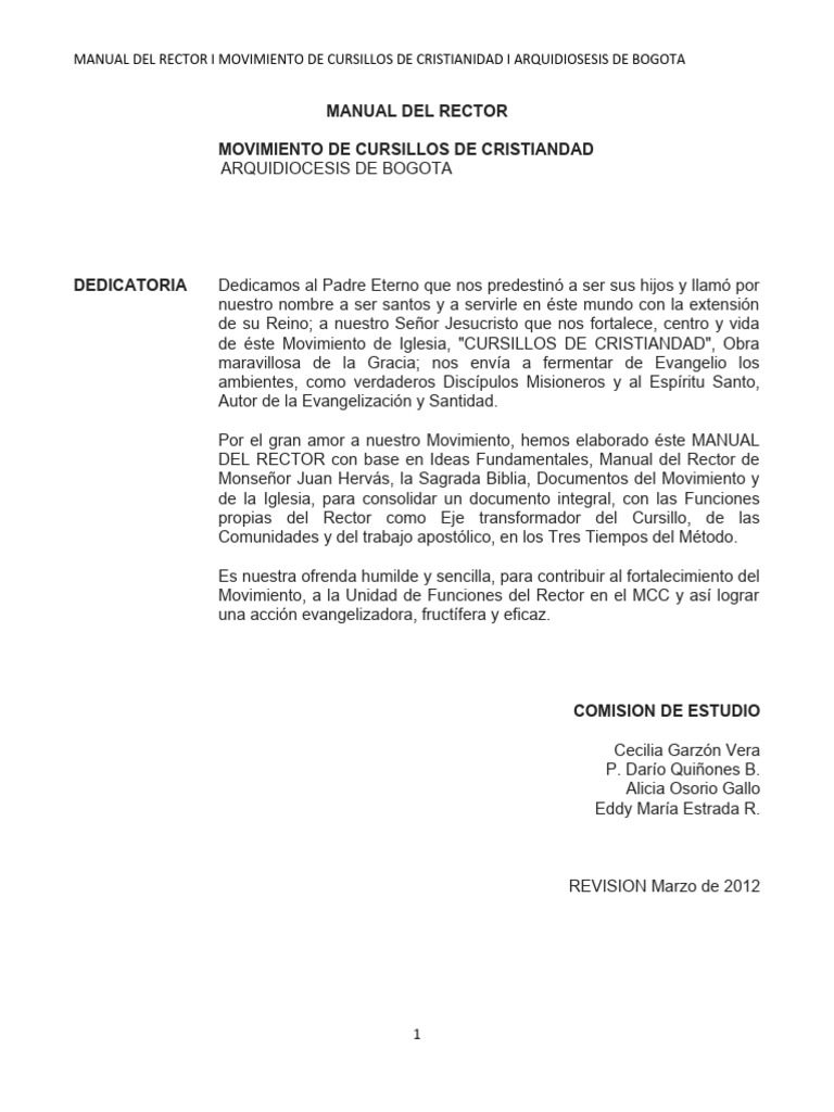 Cartilla Del Rector Año 2012 | PDF | Oración | Cristo (título)