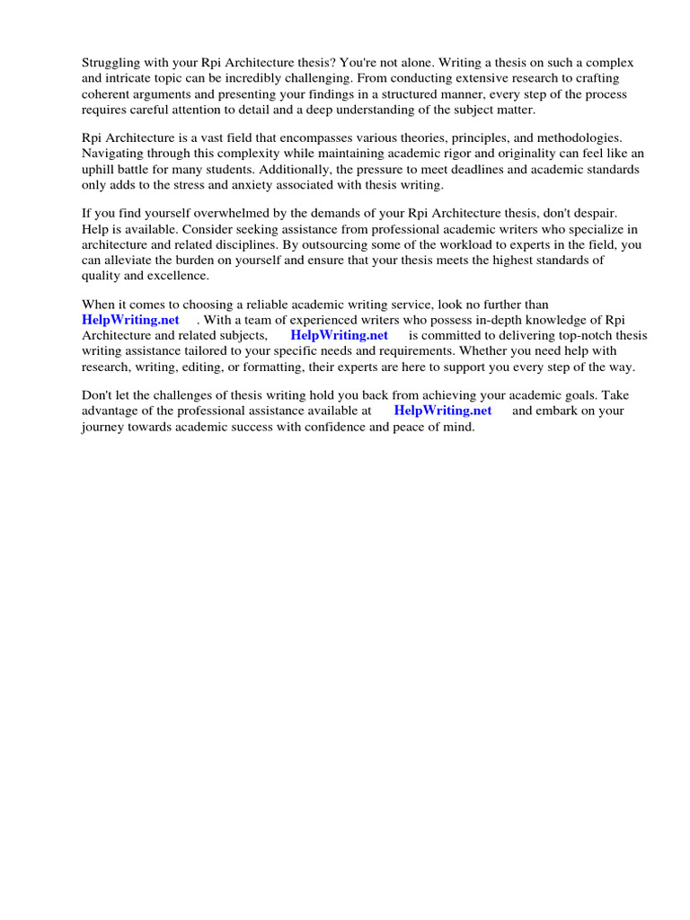 Rpi Architecture Thesis | PDF