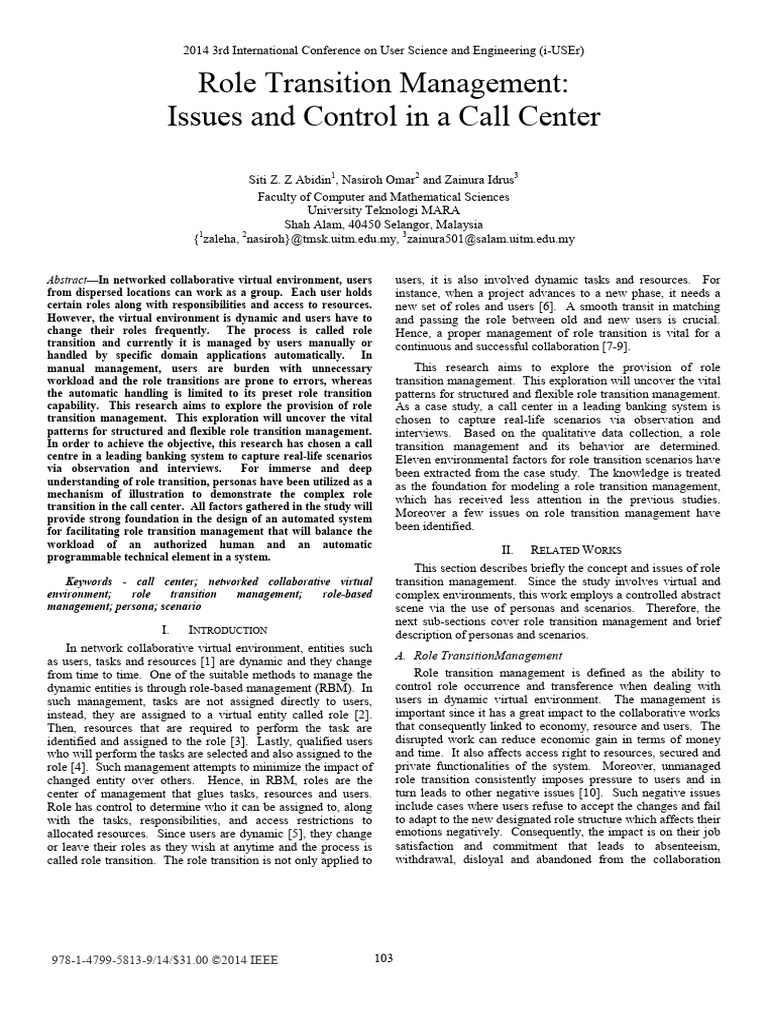 Role Transition Management | PDF | Data | System