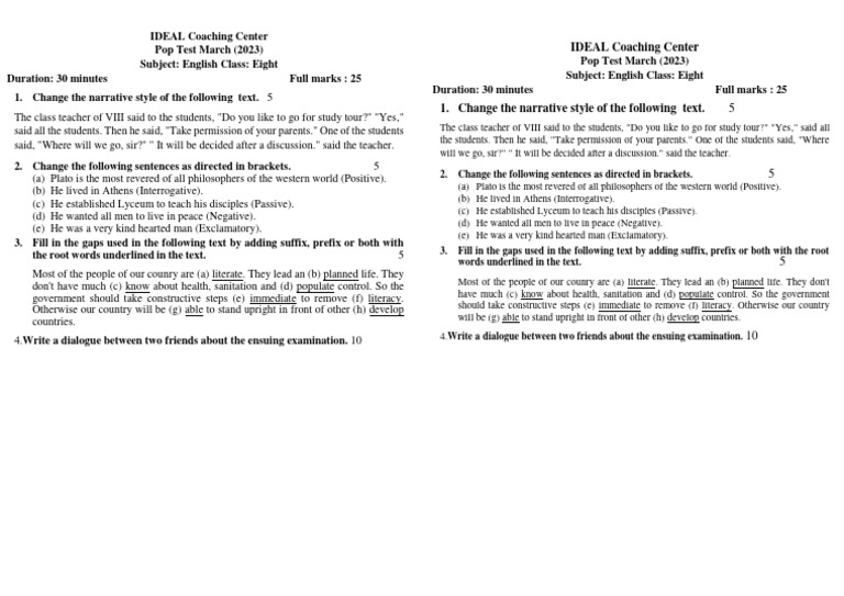 Eight Exam | PDF | Languages | Foreign Language Studies