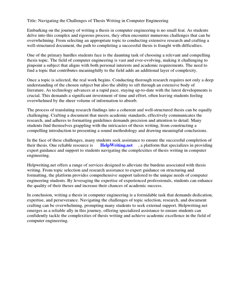 List of Thesis Topics For Computer Engineering | PDF | Thesis | Engineering