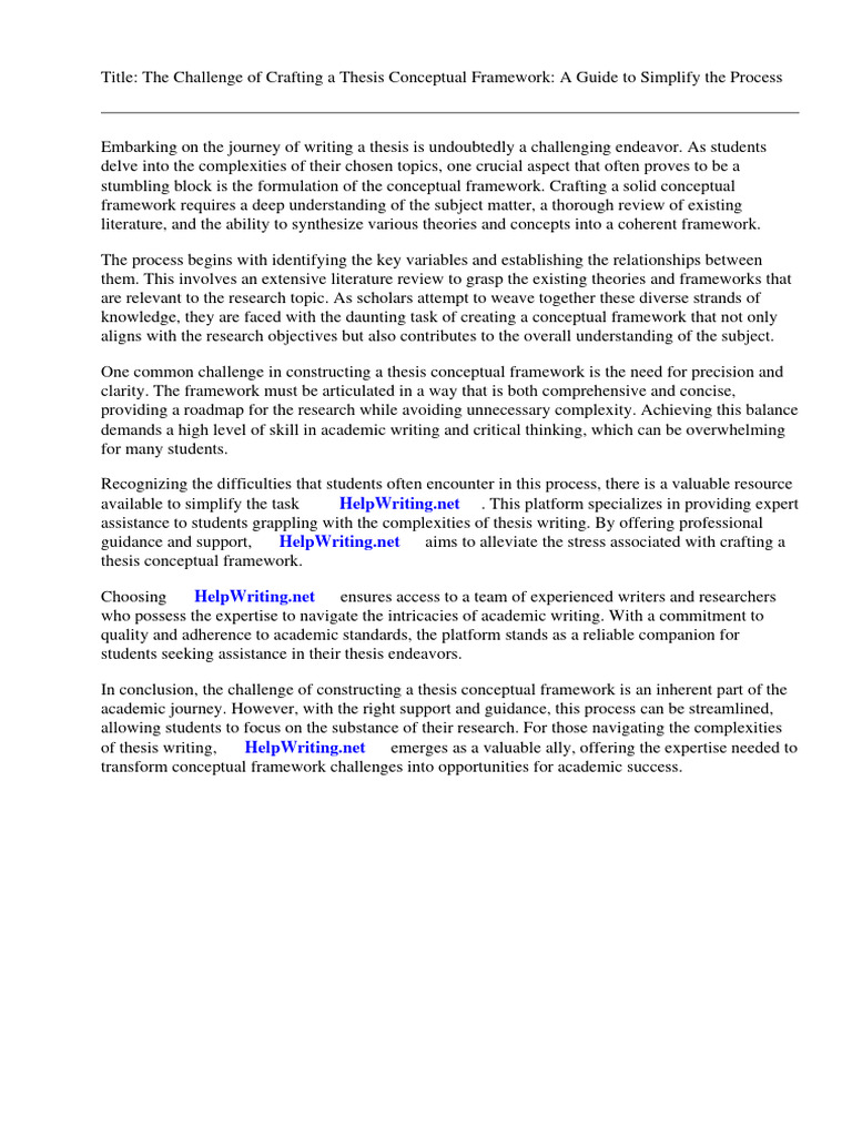 Thesis Conceptual Framework Sample | PDF | Theory | Conceptual Model