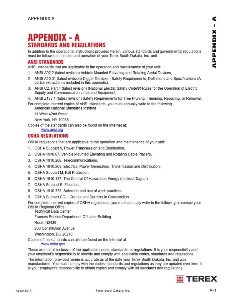 Terex Digger Derrick Operators Manual 7 | PDF | Hand | Leak