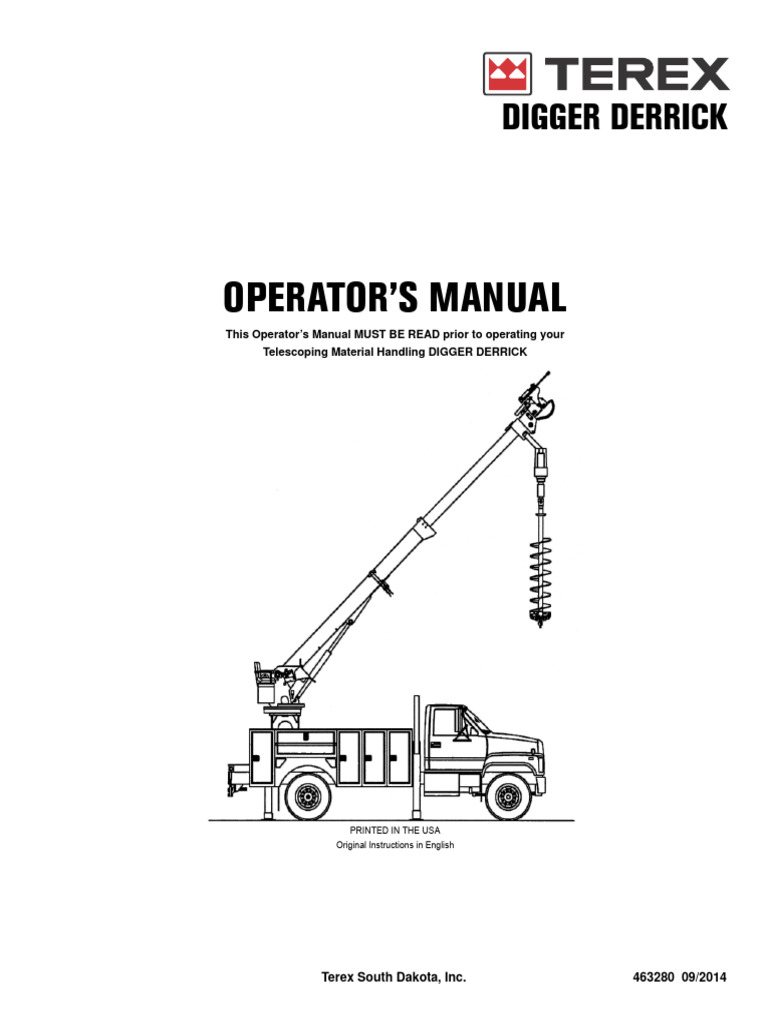 Digger Derrick Operator's Manual | PDF | Safety | Hazards