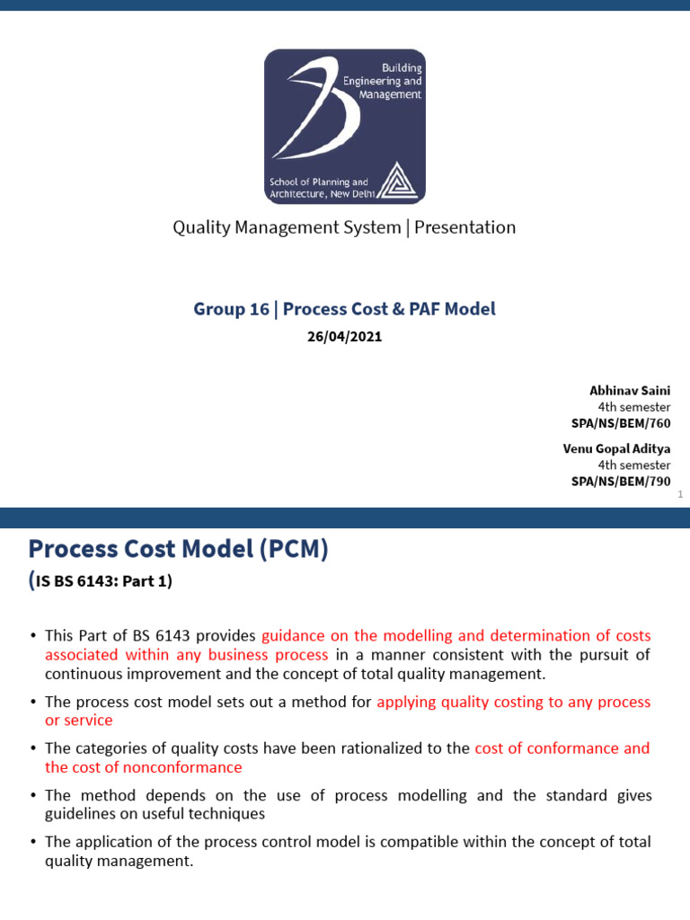 14. Process Cost and Prevention Assesment and Failures | PDF ...