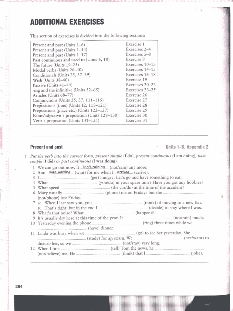 Murphy Additional Exercises and Keys | PDF