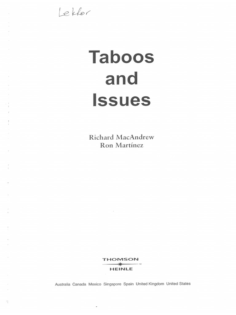 Taboos and Issues | PDF