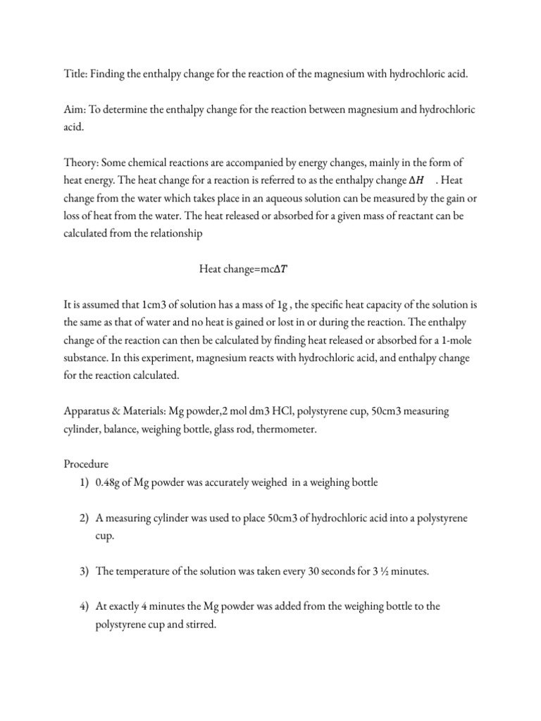 Lab#8 | PDF | Magnesium | Heat