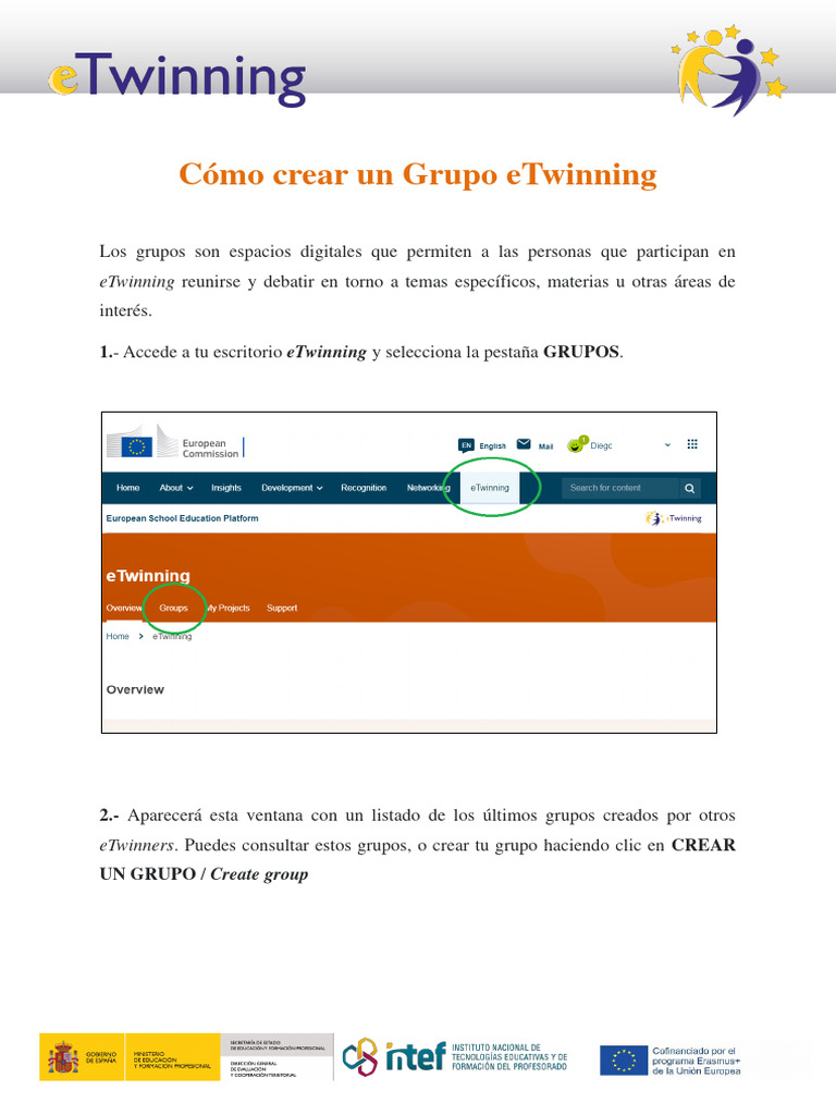 Cómo Crear un Grupo eTwinning | PDF