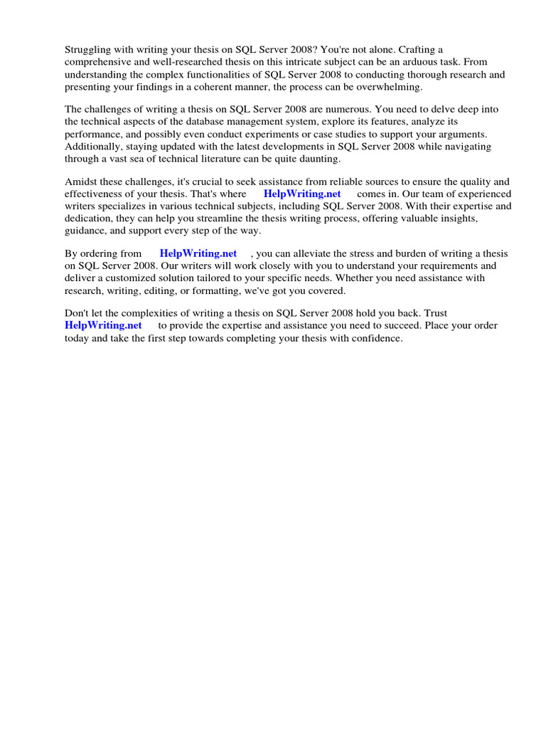 Thesis SQL Server 2008 | PDF