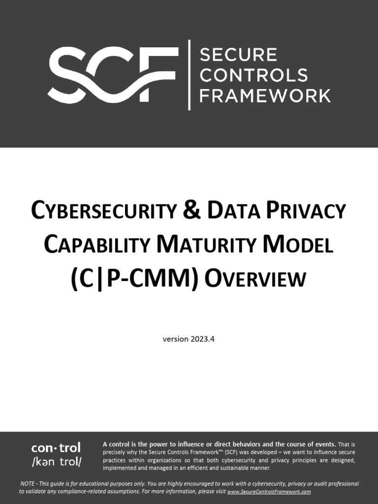 SCF Capability Maturity Model | PDF | Due Diligence | Computer Security