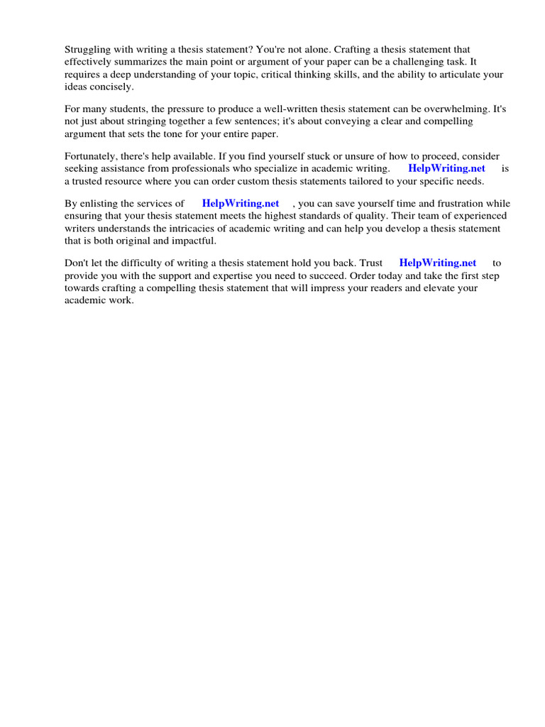Write Me A Thesis Statement | PDF | Essays | Thesis