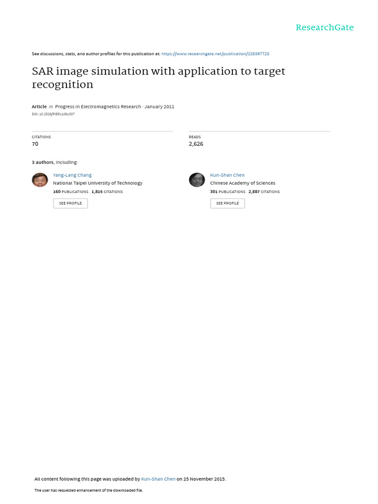 SAR Image Simulation With Application To Target Re | Download Free PDF ...