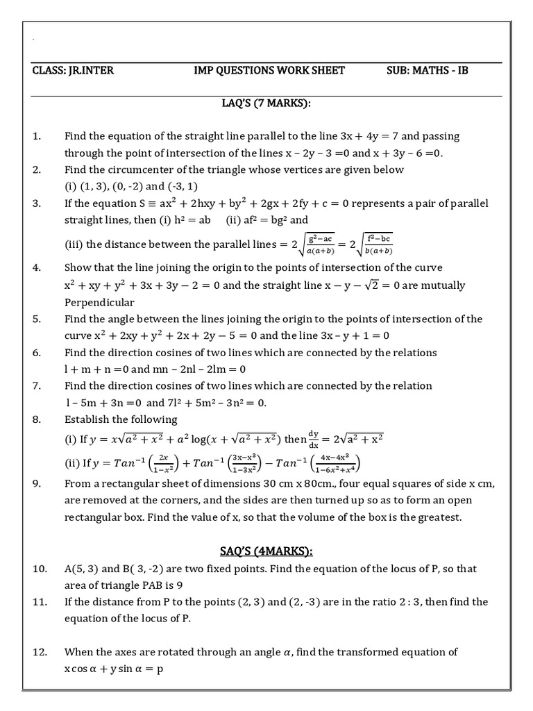 JR Maths - Ib | PDF | Line (Geometry) | Euclid