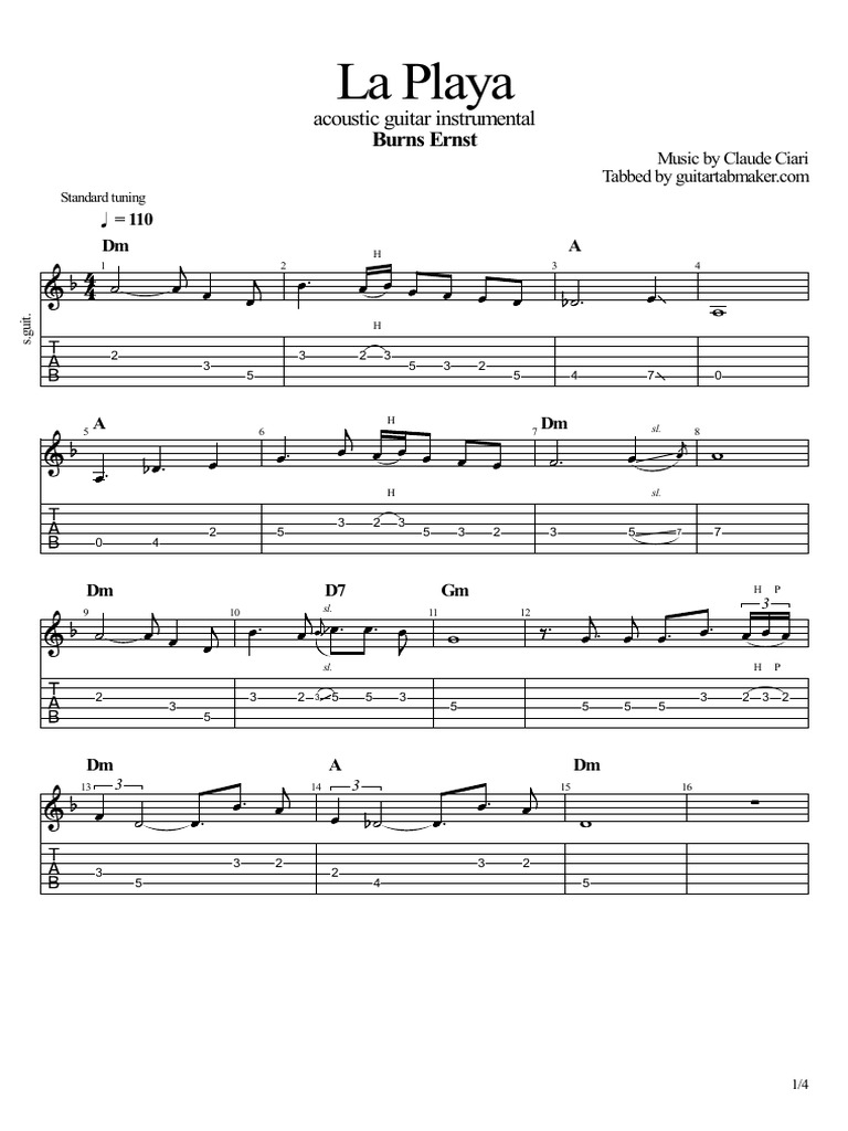 Burns Ernst - La Playa | PDF | Musical Compositions | Elements Of Music