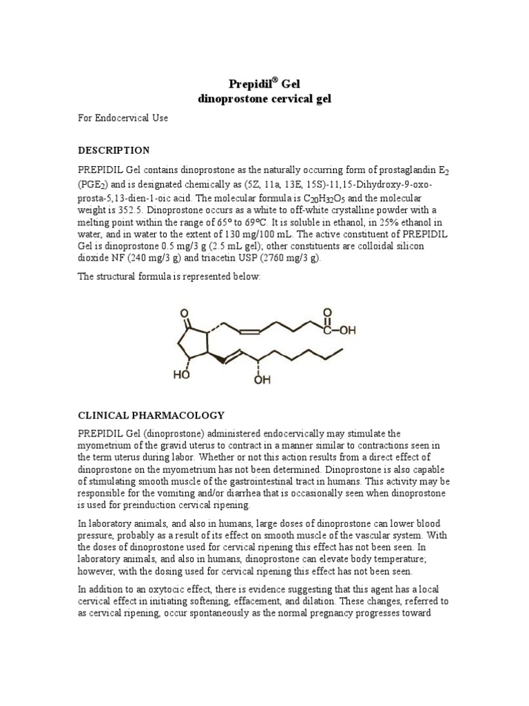 Dinoprostone Gel | PDF | Childbirth | Pregnancy