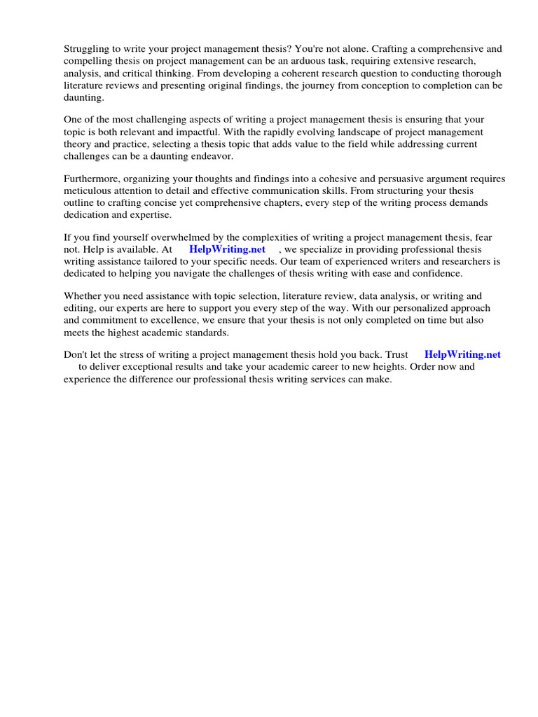 Project Management Thesis Titles | PDF | Thesis | Project Management