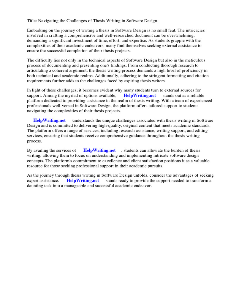 Thesis Software Design | PDF