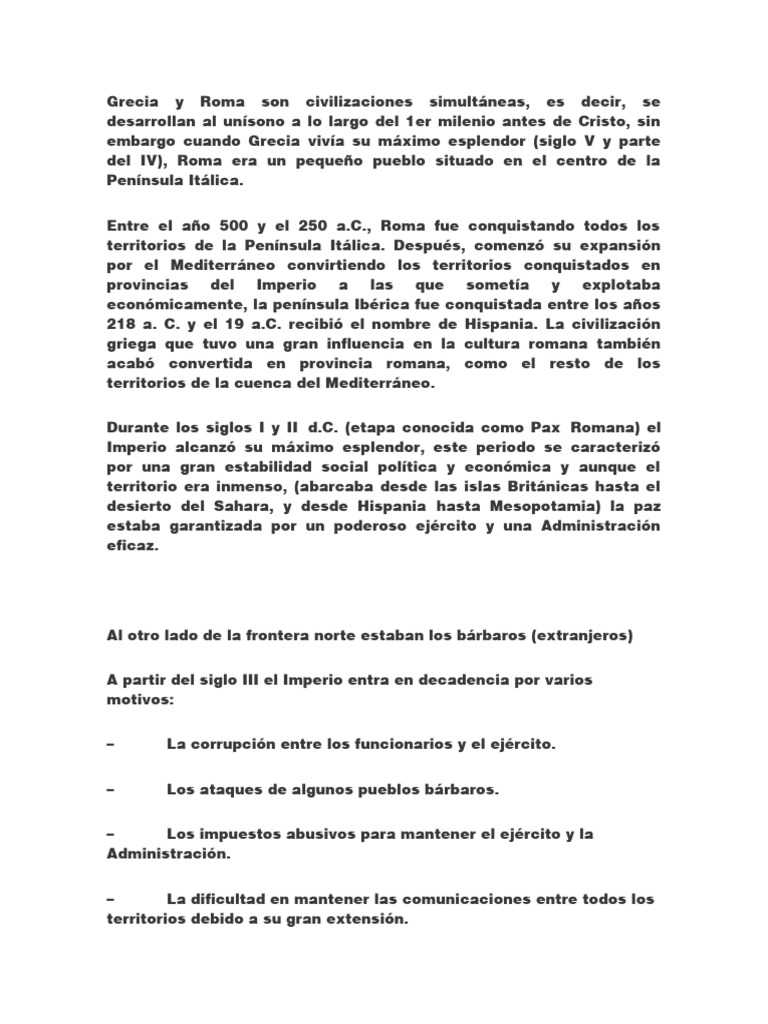 Grecia y Roma Son Civilizaciones Simultáneas | PDF | Antigua Grecia ...