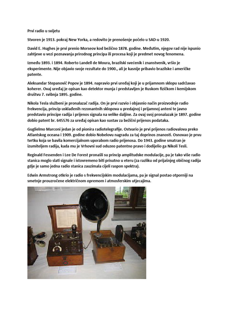 Prvi radio u svijetu | PDF