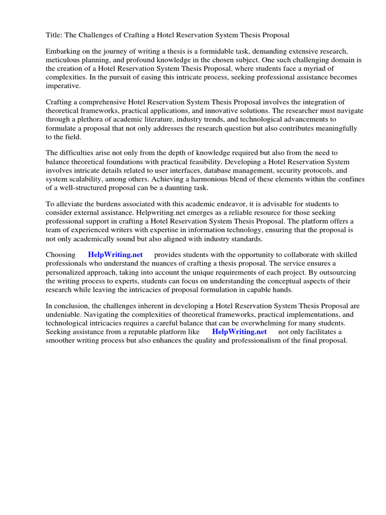 Hotel Reservation System Thesis Proposal | PDF | Cloud Computing | System Hotel Reservation System Thesis Proposal | PDF | Cloud Computing | System