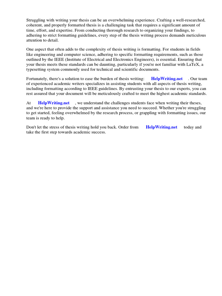 Ieee Thesis Template Latex | Download Free PDF | Thesis | Institute Of Electrical And ...