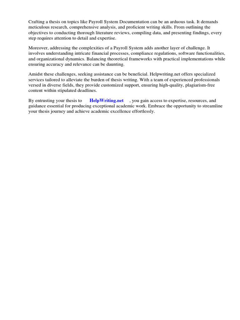 Payroll System Thesis Documentation PDF | PDF | Payroll | Databases Payroll System Thesis Documentation PDF | PDF | Payroll | Databases