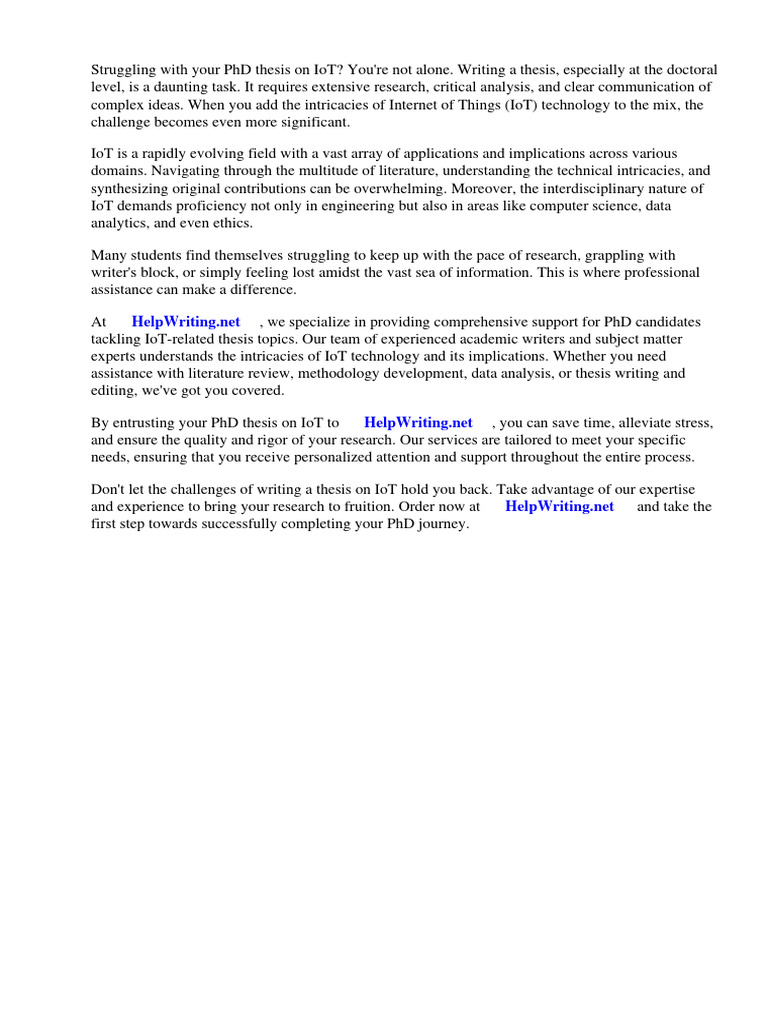 PHD Thesis Iot | PDF | Internet Of Things | Thesis