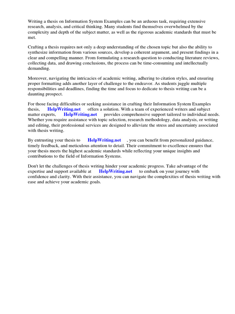 Information System Examples Thesis | PDF | Information | Application ...