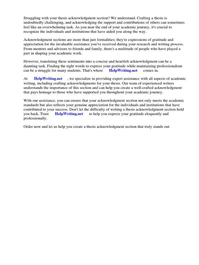 Samples of Acknowledgement of Thesis | PDF | Thesis | Gratitude