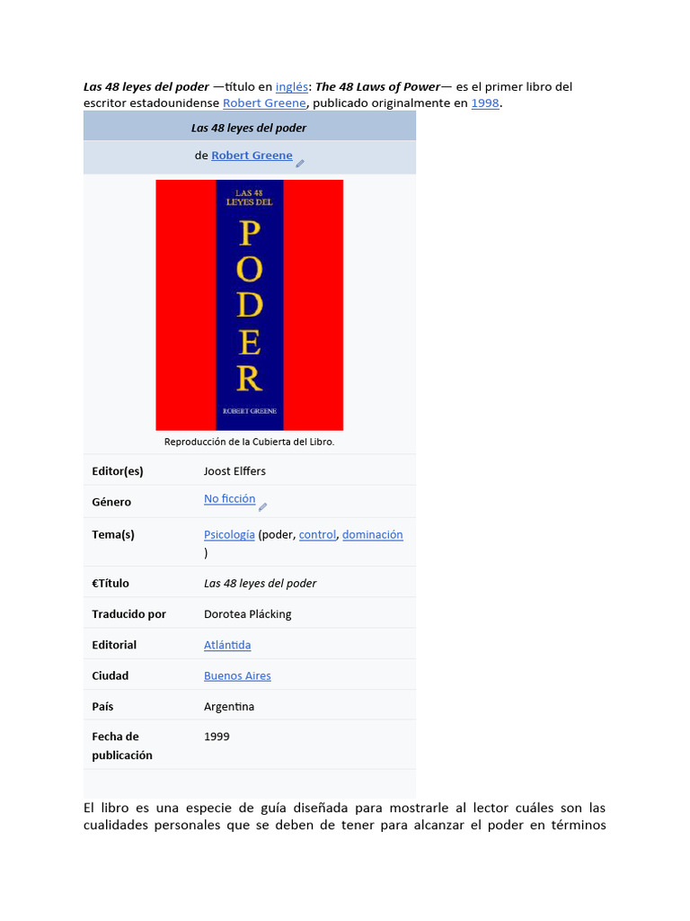 Las 48 leyes del poder | PDF