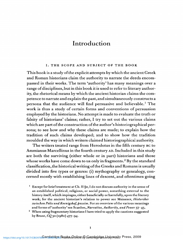 Authority and Tradition in Ancient Historiography (Introduction) | PDF | Science & Mathematics