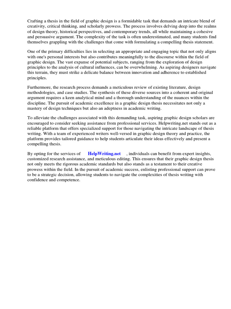 Graphic Design Thesis Statement Topics | PDF | Thesis | Essays