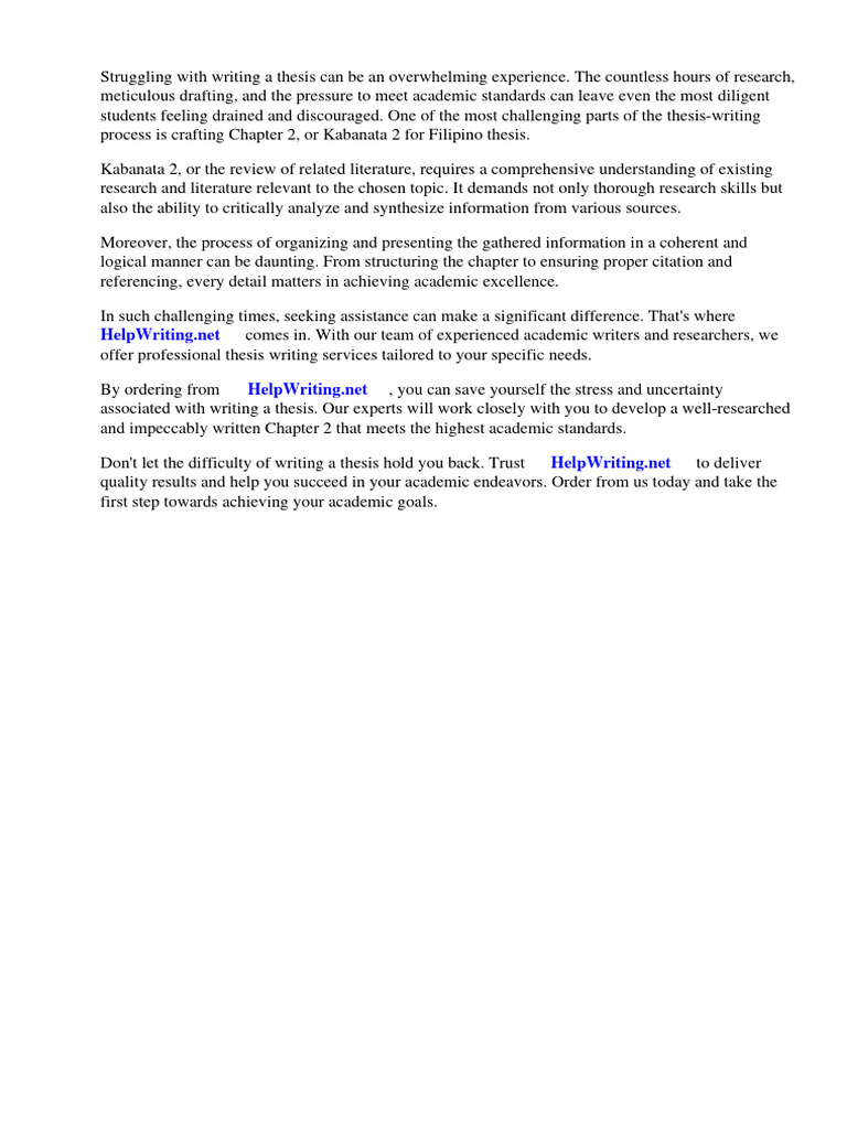 Filipino Thesis Sample Kabanata 2 | PDF | Thesis
