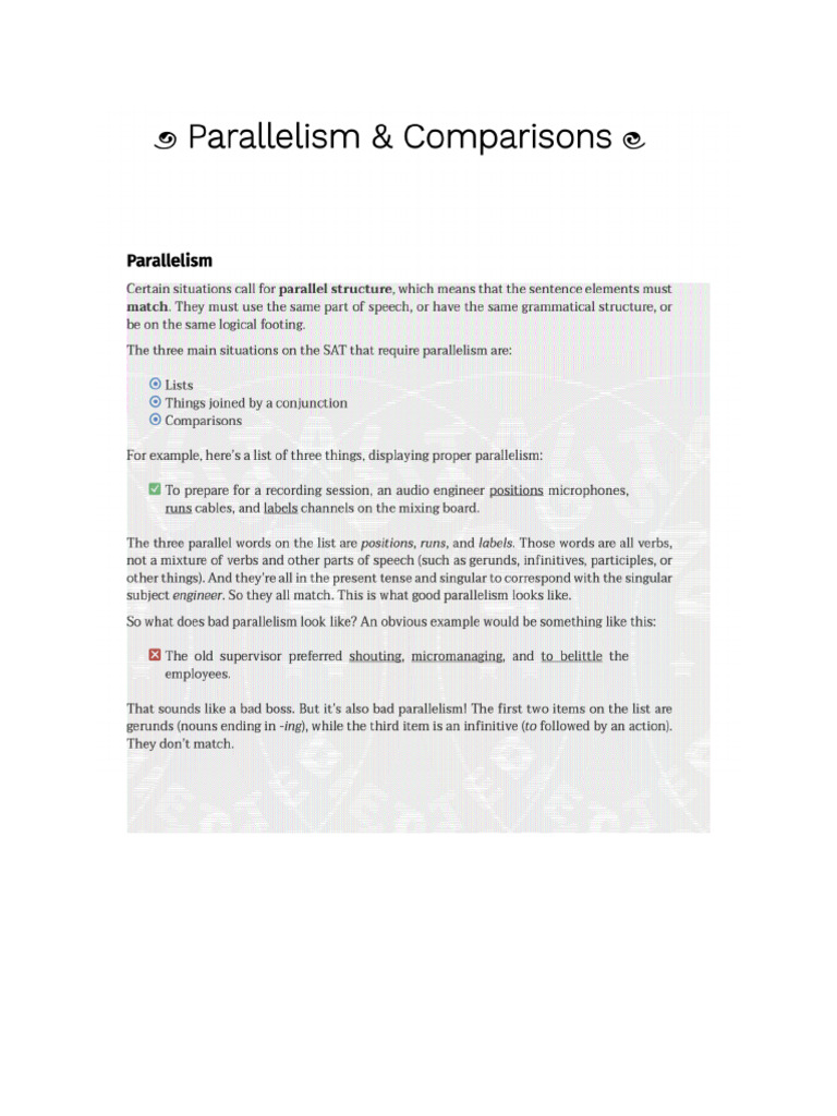 3 - Parallel and Comparison | PDF