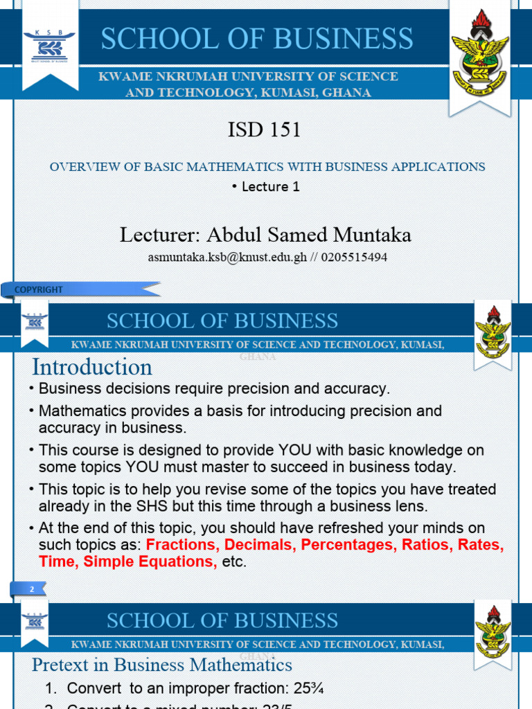 Ai - Overview of Basic Mathematics With Business Applications-1 | PDF ...