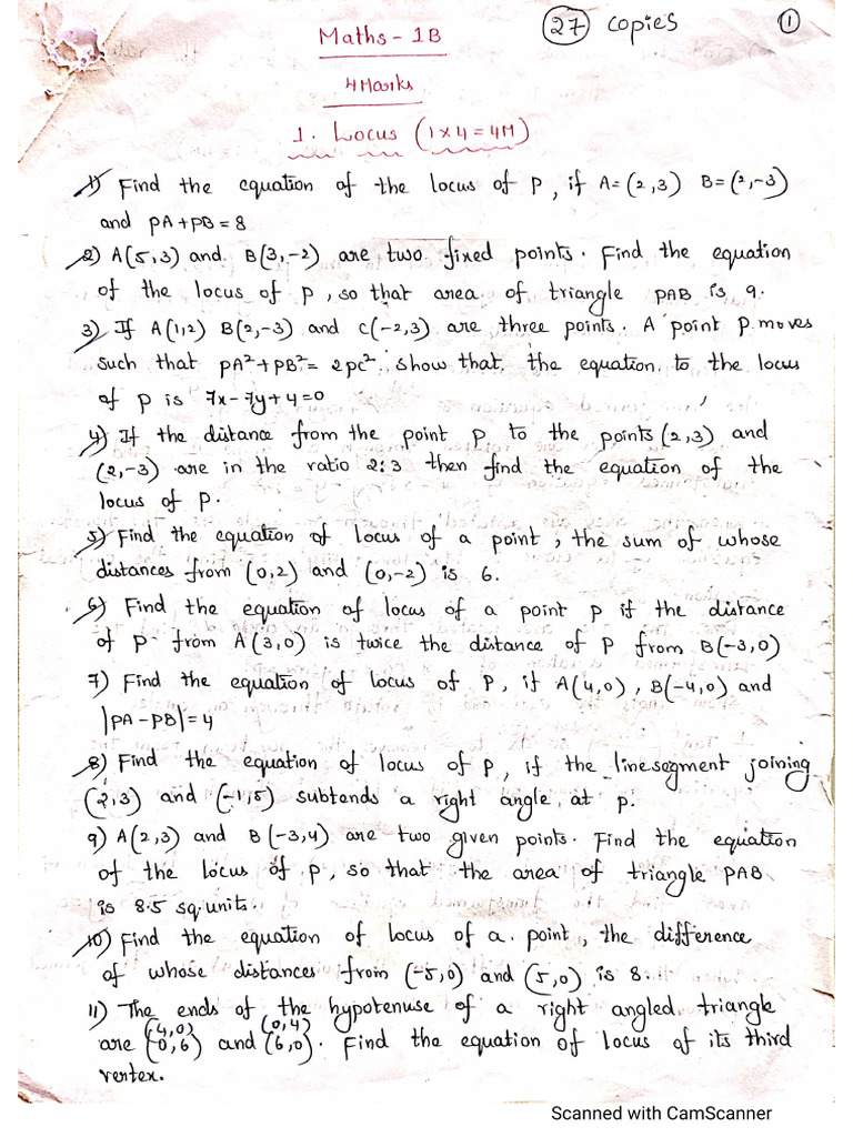 Maths-1B 4 Marks | PDF