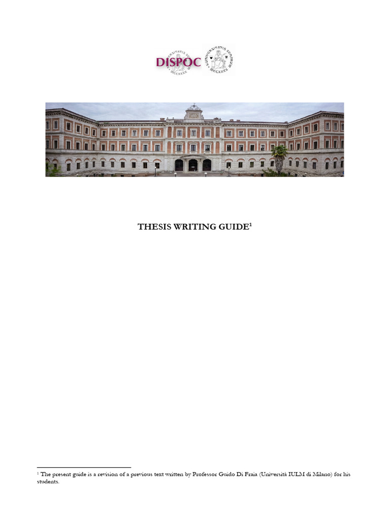 Thesis Guide | PDF | Bibliography | Citation