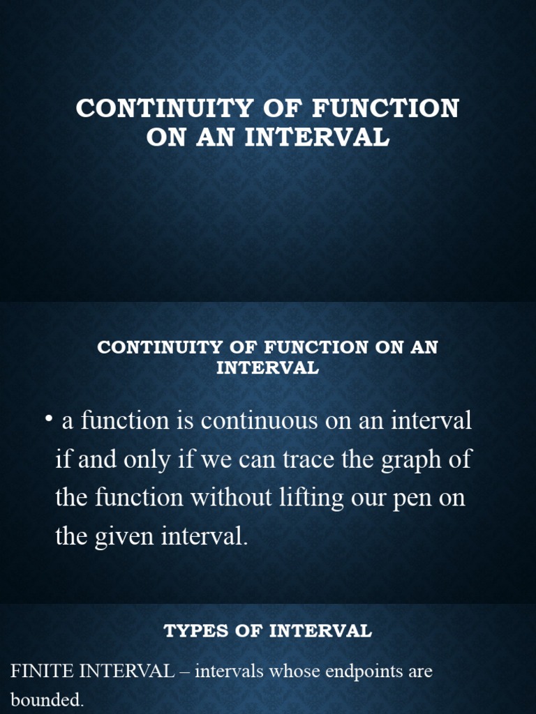 CONTINUITY of Function On AN INTERVAL | PDF | Teaching Methods & Materials | Computers