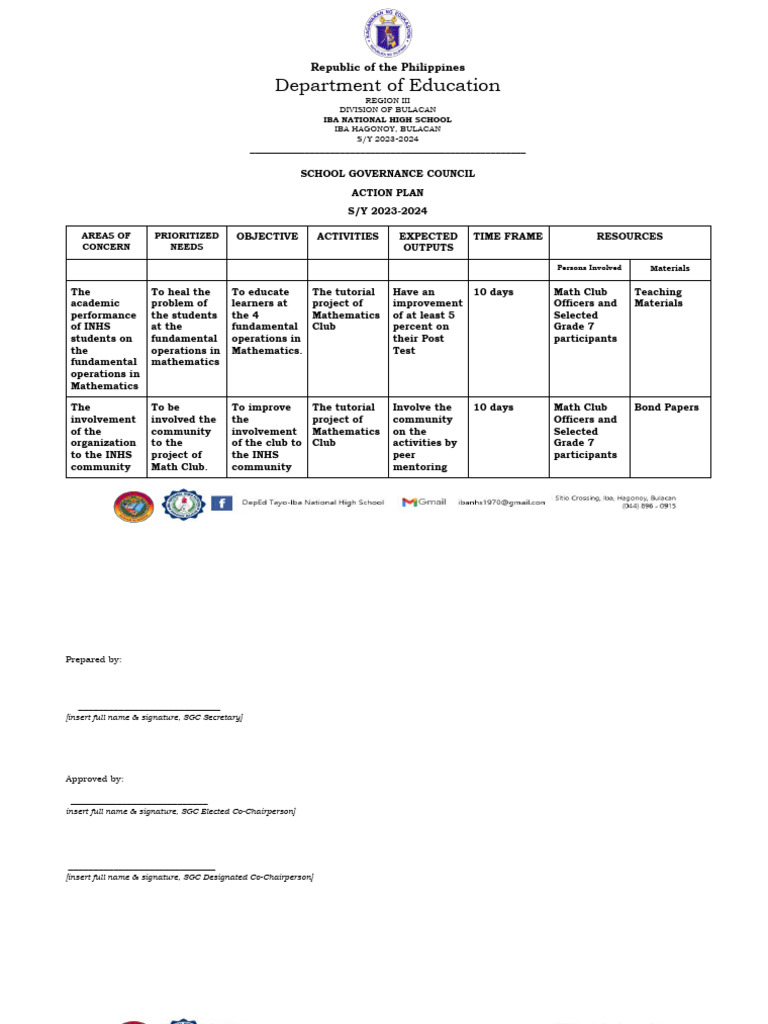 SGC Action Plan - Advocacy Plan Template 2 | PDF | Learning