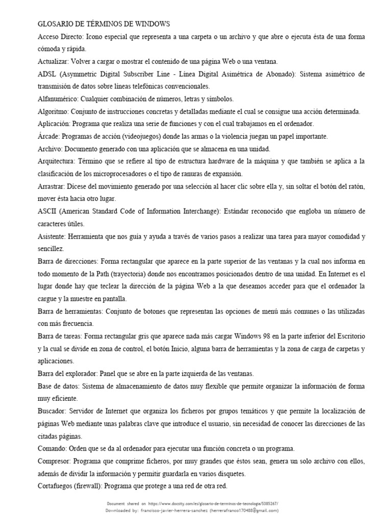 Glosario de Terminos de Tecnologia | PDF | Archivo de computadora | Informática