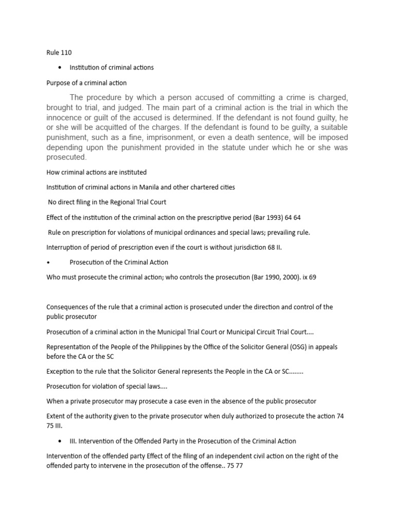 Rule 110 | PDF | Prosecutor | Statute Of Limitations