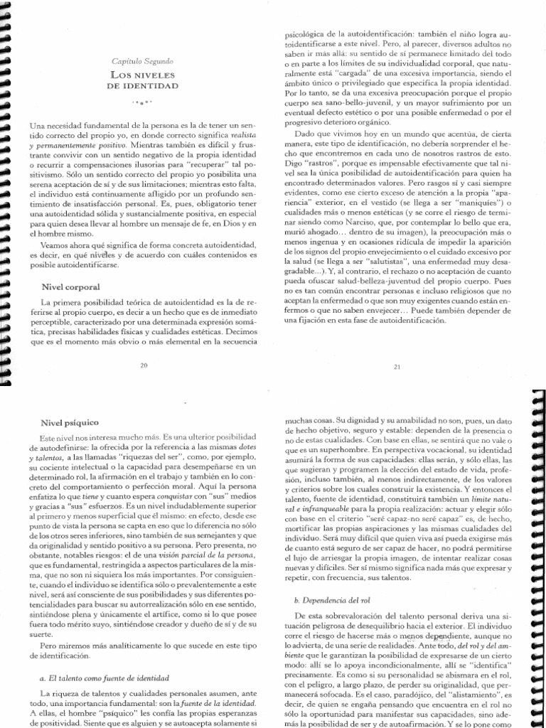 Niveles de Identidad y Autoaceptación | PDF | Pecado | Sicología