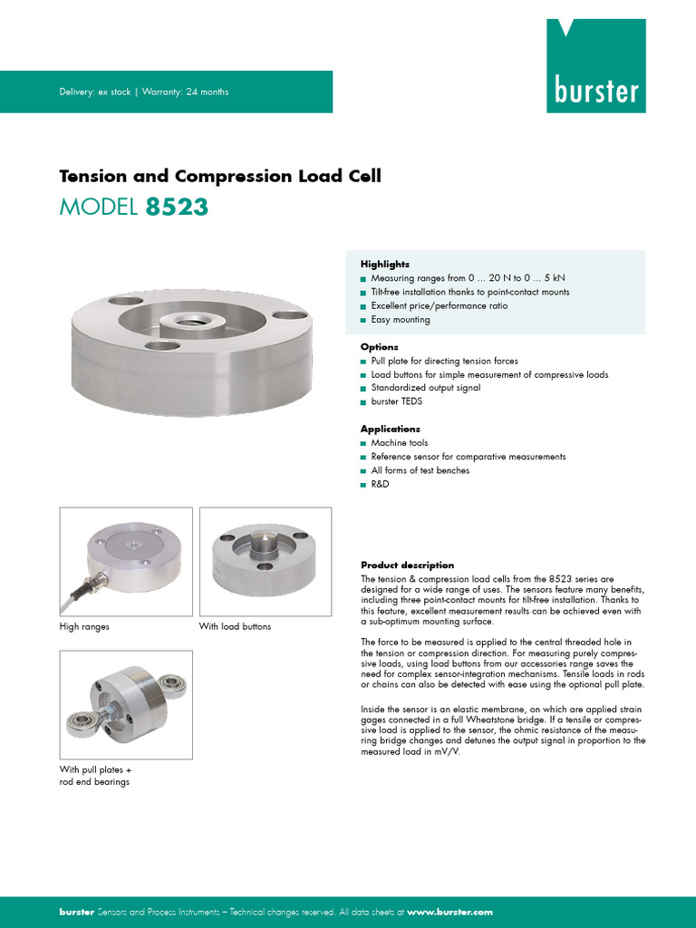 Precision Load Cells for Engineers | PDF | Screw | Applied And ...