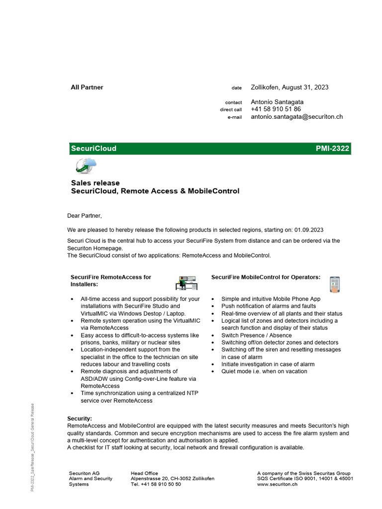 PMI-2322 - SaleRelease - SecuriCloud General Release | PDF | Computing ...