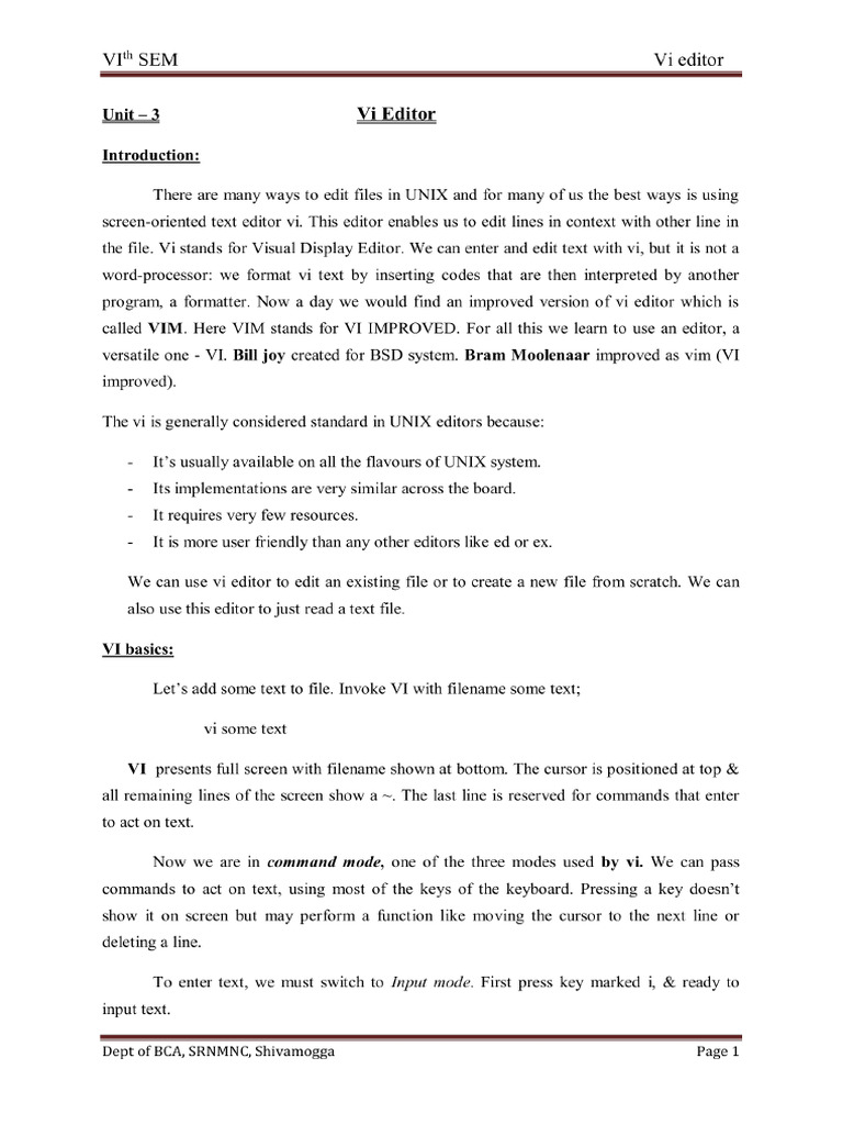 Unit3 Vi Editor 1 Pp Pdf