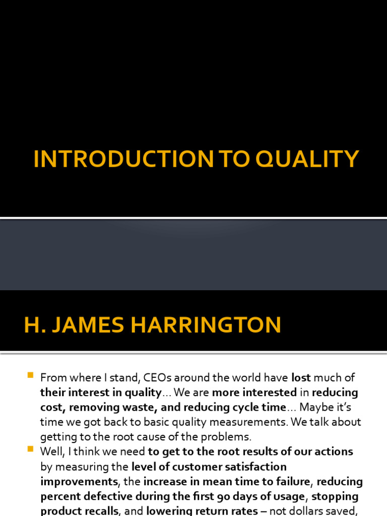 Module 11 Introduction To Quality | PDF | Quality Assurance | Quality Management