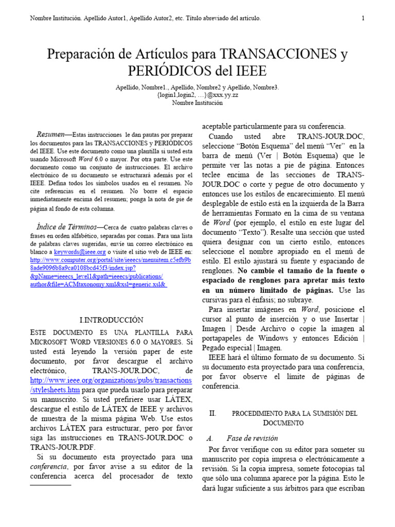 Plantilla - IEEE - Informe Lab | Descargar gratis PDF | Microsoft Word ... Plantilla - IEEE - Informe Lab | Descargar gratis PDF | Microsoft Word ...