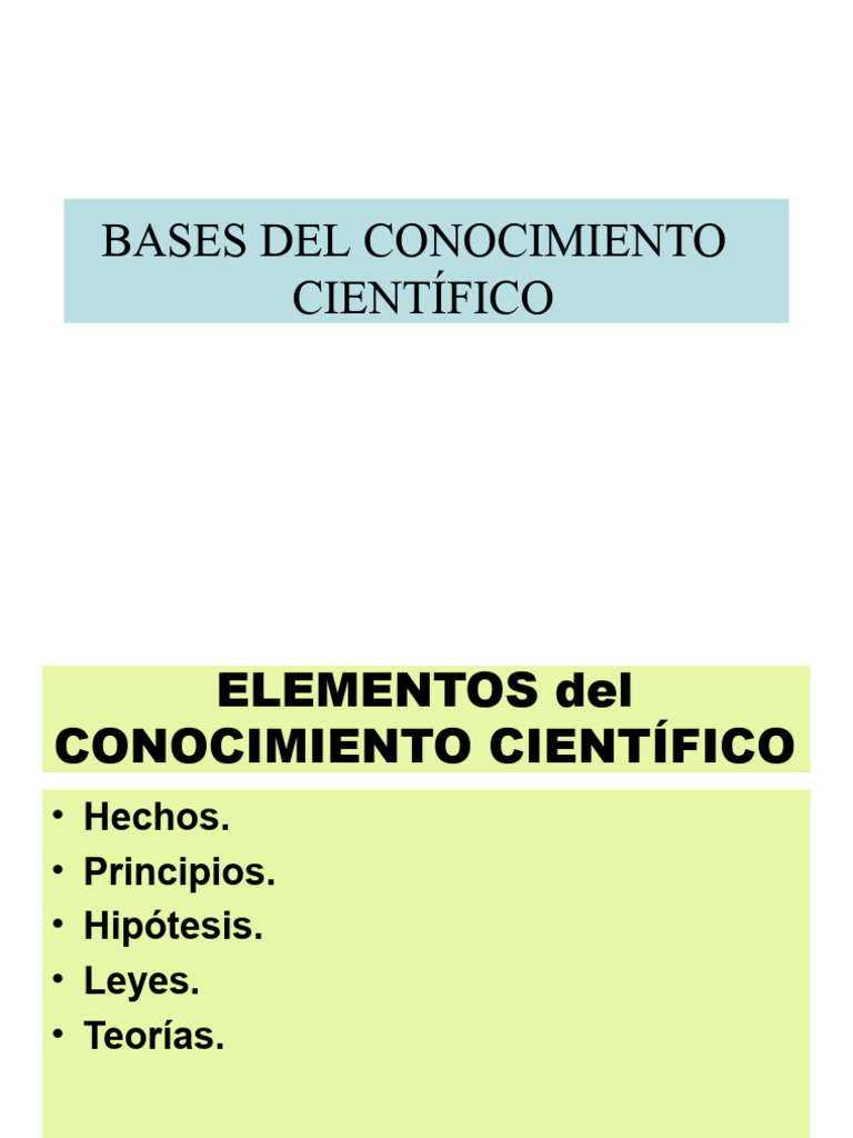 Elementos del Conocimiento Científico | PDF | Conocimiento | Science