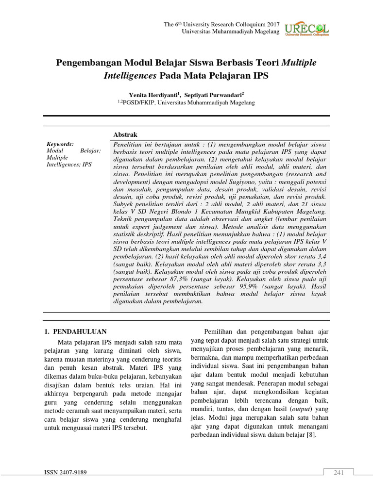 Contoh Multiple Intelligences | PDF
